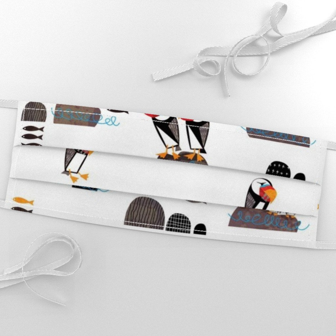 Puffin Fabric Huffin And Puffin By Mulberry Tree Puffin | Etsy