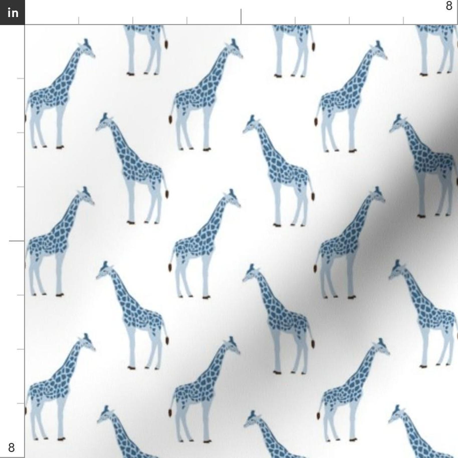 Safari Fabric - Coordinates Blue and White Giraffe Animals Nursery by ...