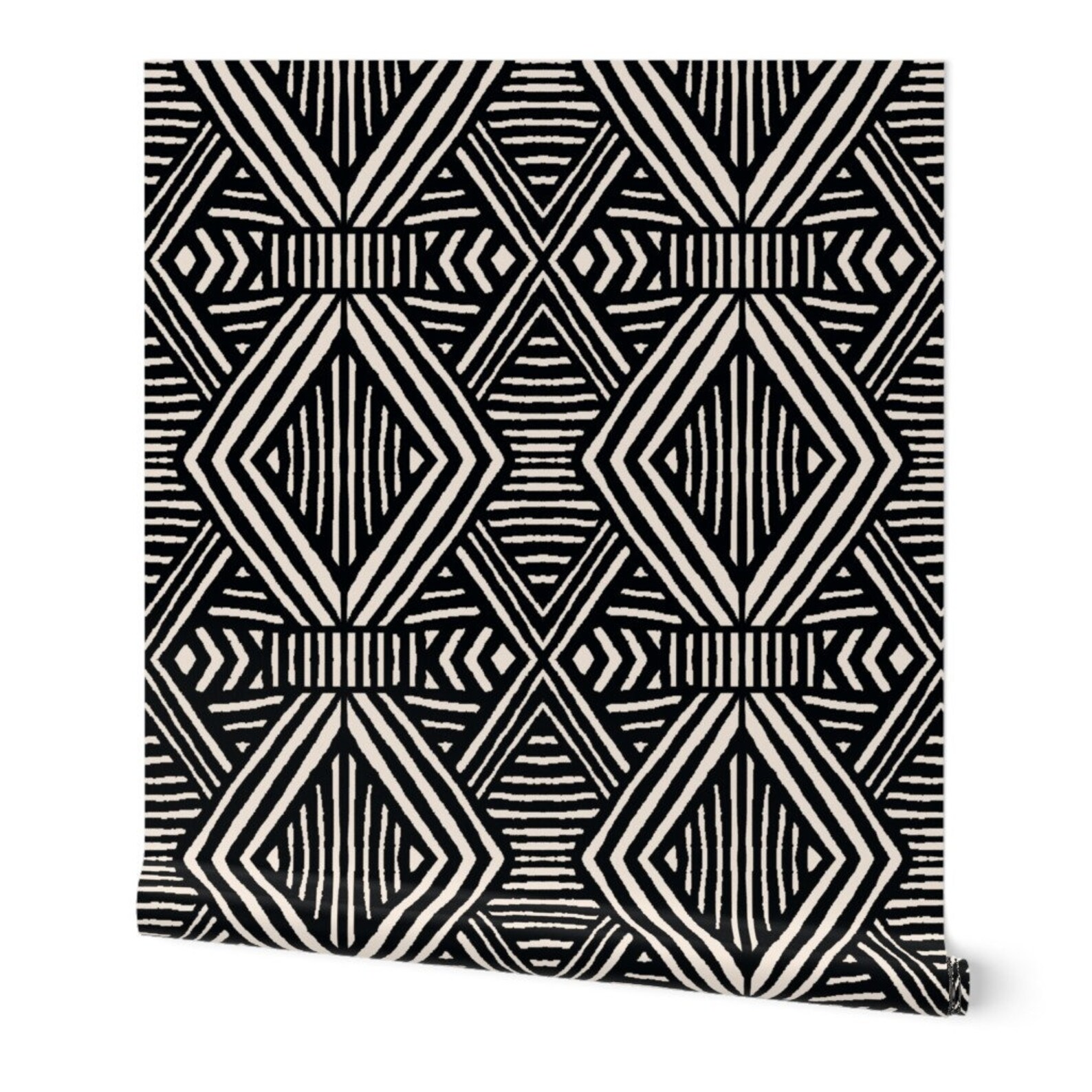Geo Wallpaper Tribal Geometric Bw Rotate by Crystal Walen - Etsy