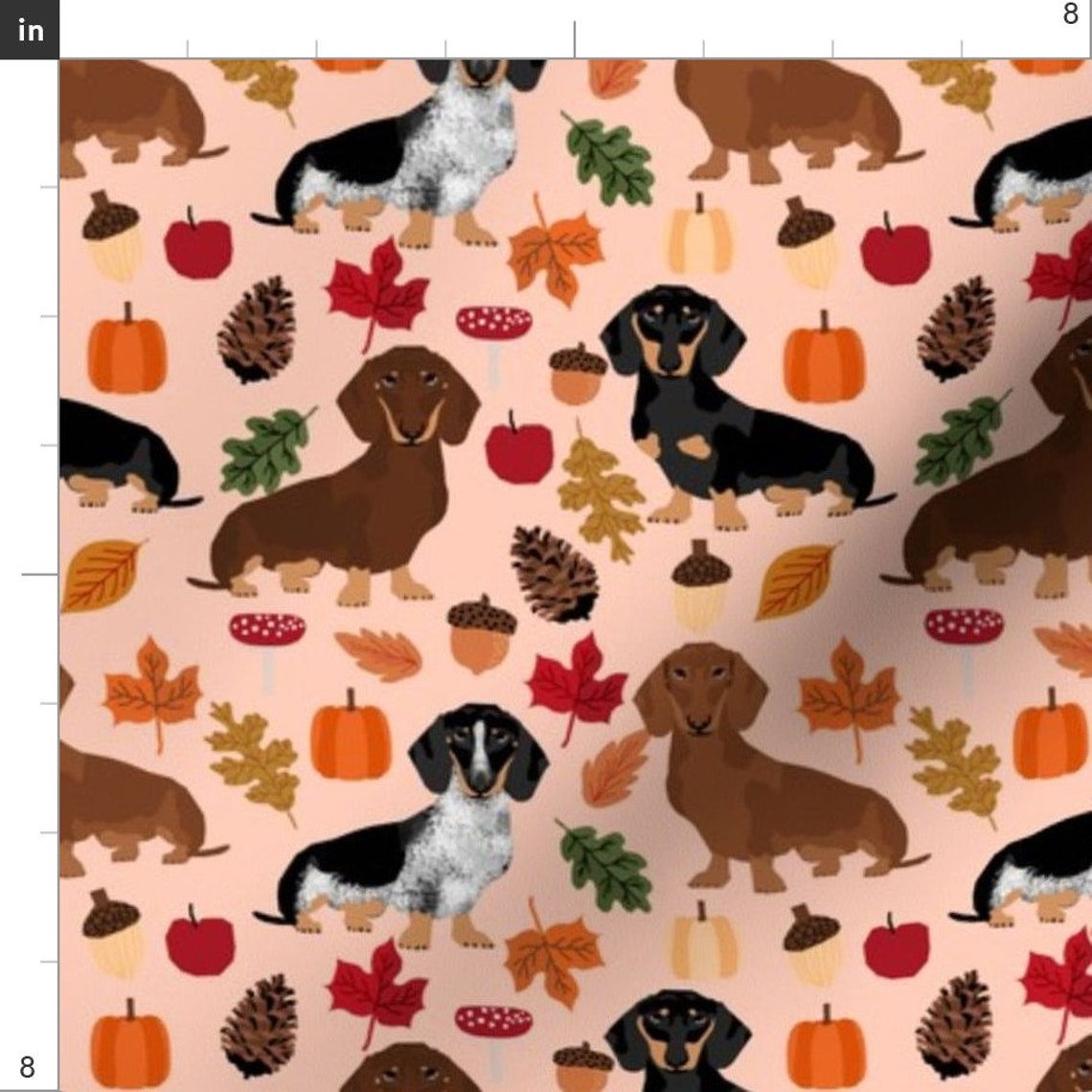 Fall Dachshund Dog Fabric Dachshund Dog by Petfriendly | Etsy