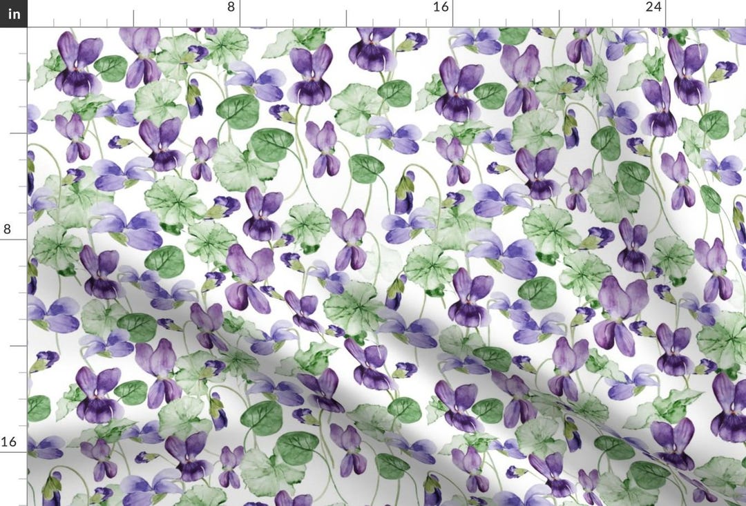 Violet Floral Fabric - Watercolor Violets by Utart - Watercolor Spring ...