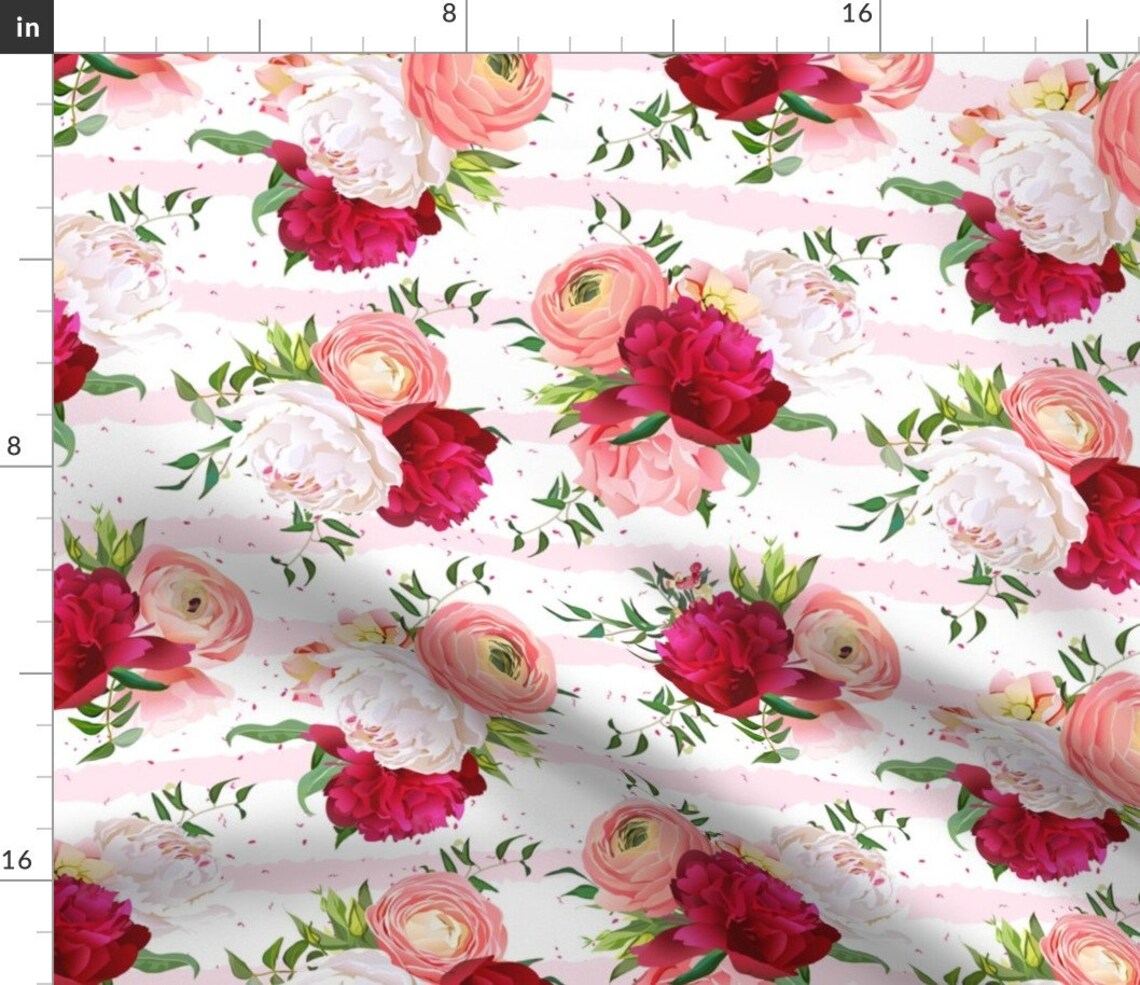 Large Summer Floral Fabric Summer Romance Florals By | Etsy