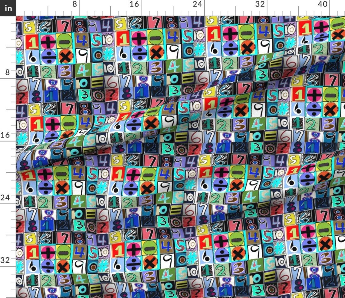 Math Fabric Math by Soobloo Mathematics Numbers Equations | Etsy
