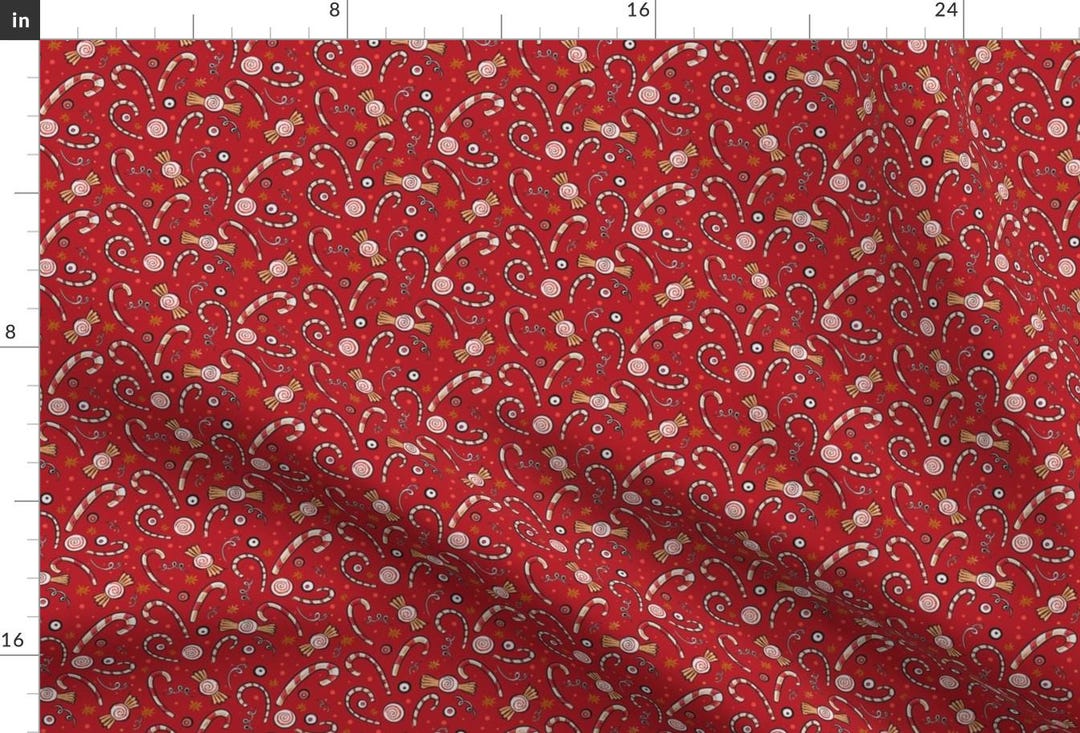 Christmas Candy Fabric - Peppermint Candy on Red by Johannaparkerdesign ...