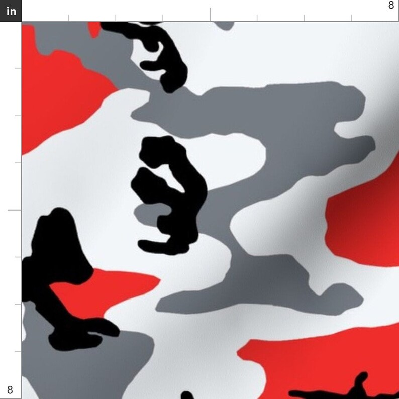 Camouflage Fabric Woodland Bright Red Camo By Ricraynor | Etsy