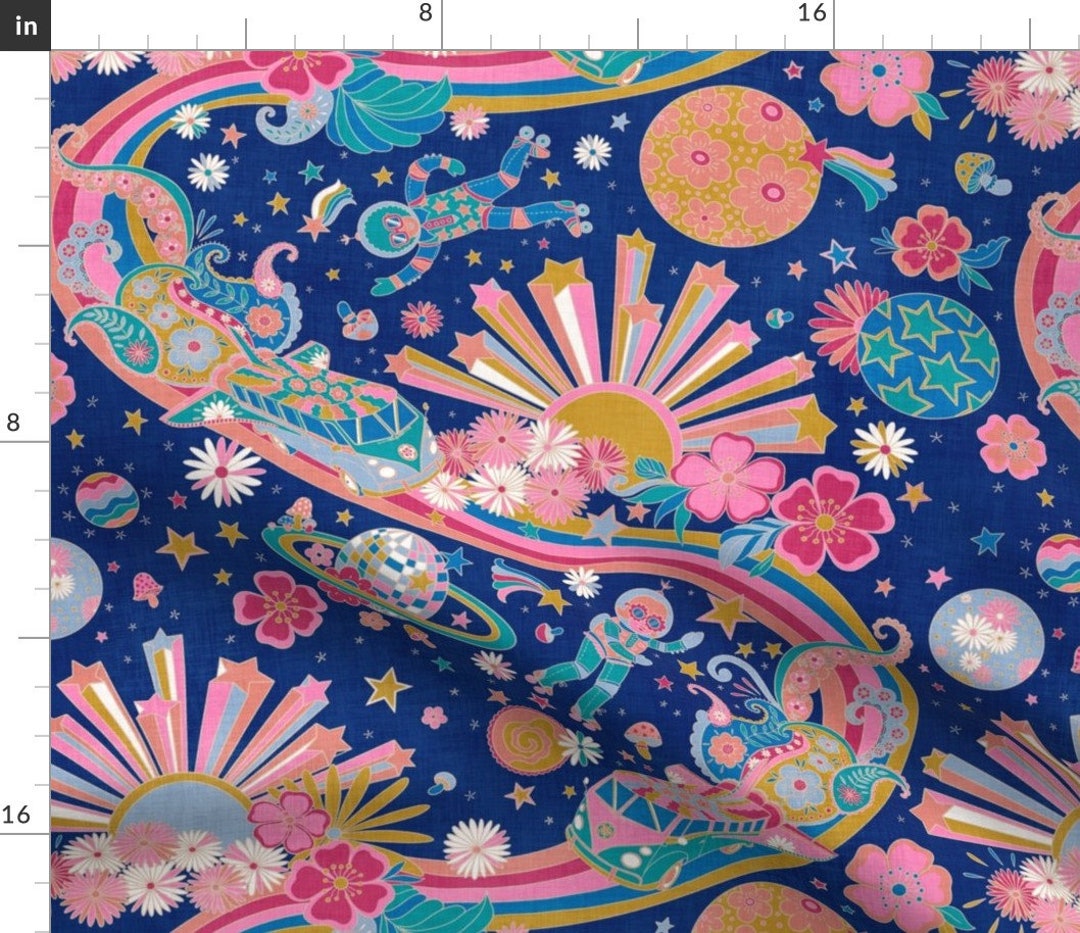 Groovy Fabric Groovy Intergalactic Adventures 18 Large - Etsy