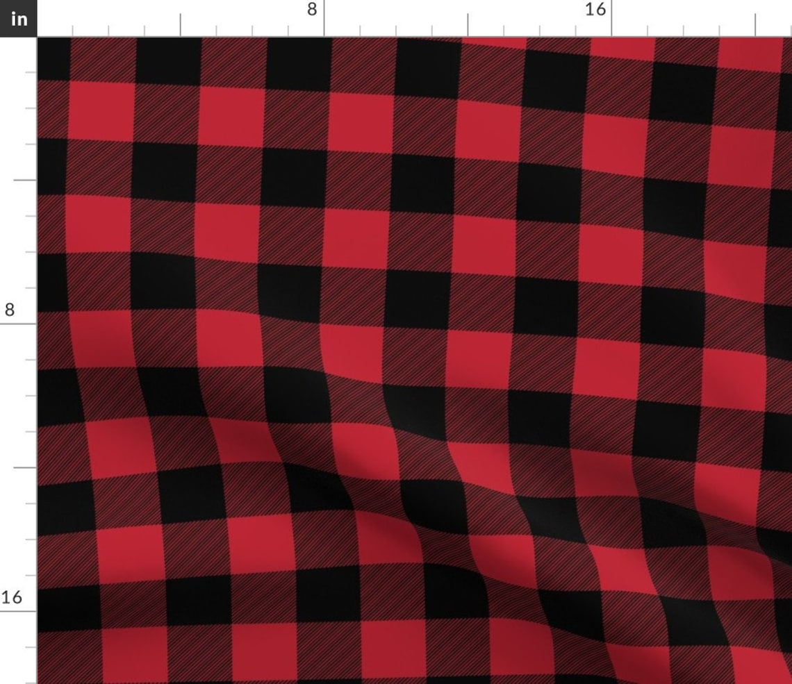 Red and Black Plaid Fabric Buffalo Plaid the Happy Camper - Etsy