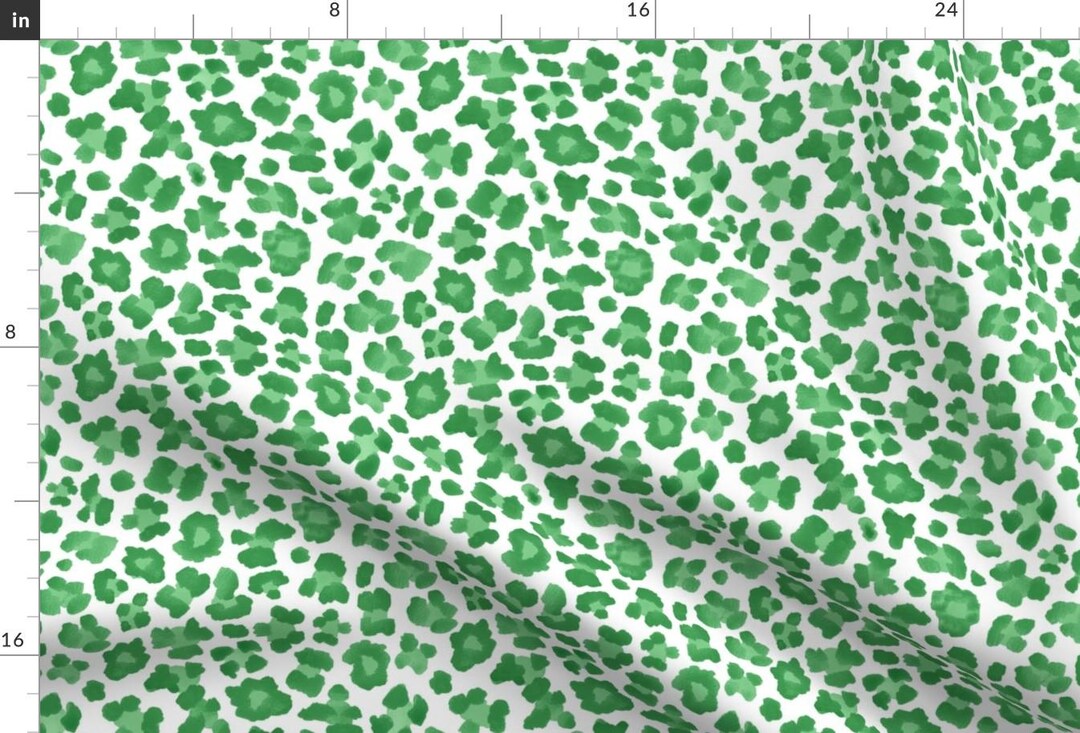 Leopard Green Animal Print Fabric 8 Leopard Print White and Green by ...