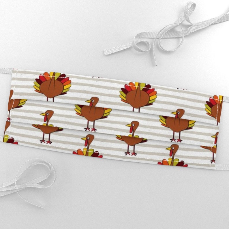 Thanksgiving Fabric Turkey Stripes Thanksgiving Day By | Etsy