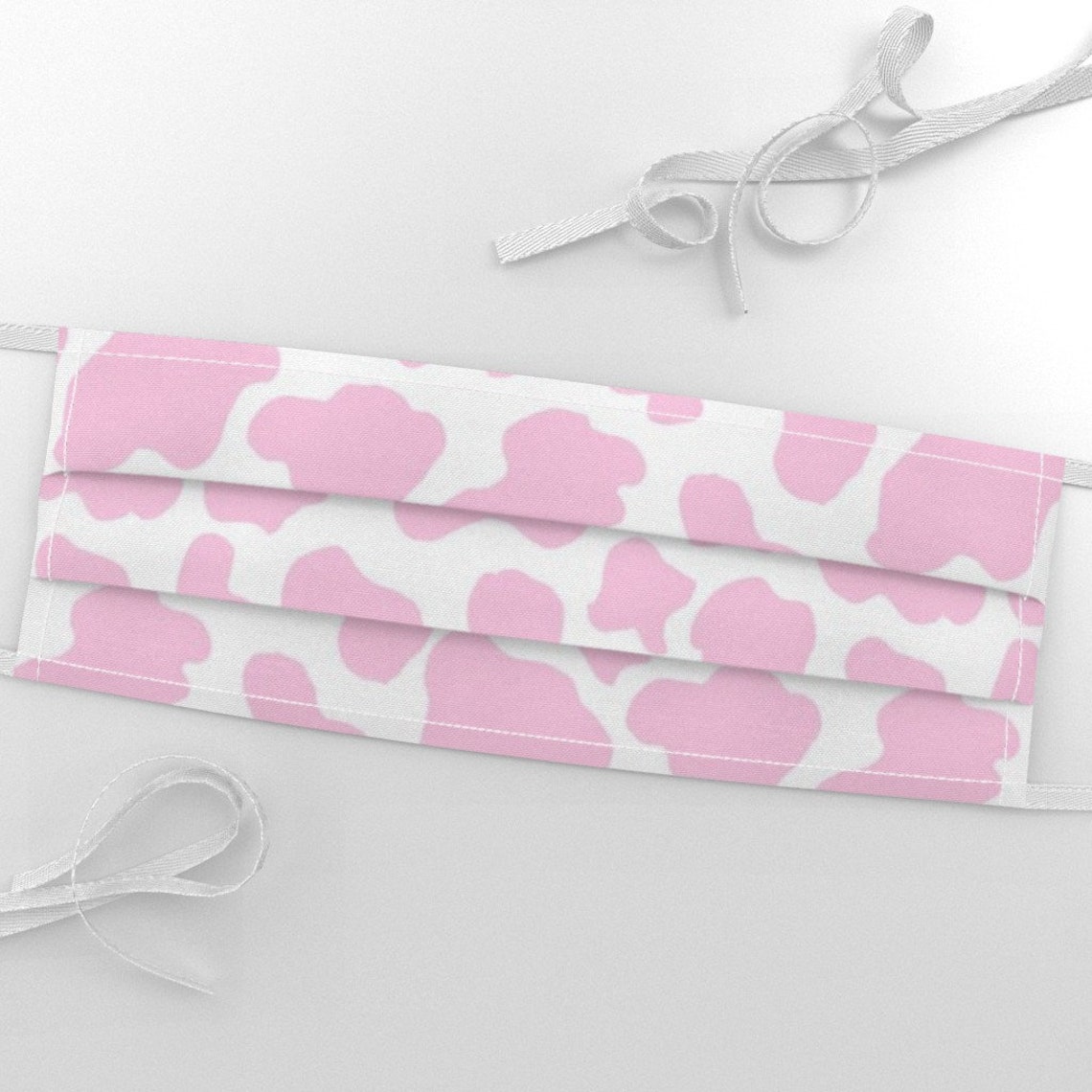 Pink Cow Spots Fabric Small Pink Cow Print Strawberry 90s - Etsy