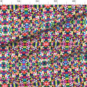 Rainbow Cheater Quilt Fabric Colorful Cheater Triangle Squares Quilt ...