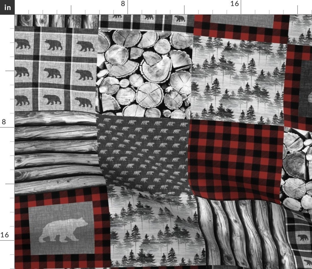 Rustic Cheater Quilt Fabric Urban Cowboy Patchwork by Thecalvarium ...