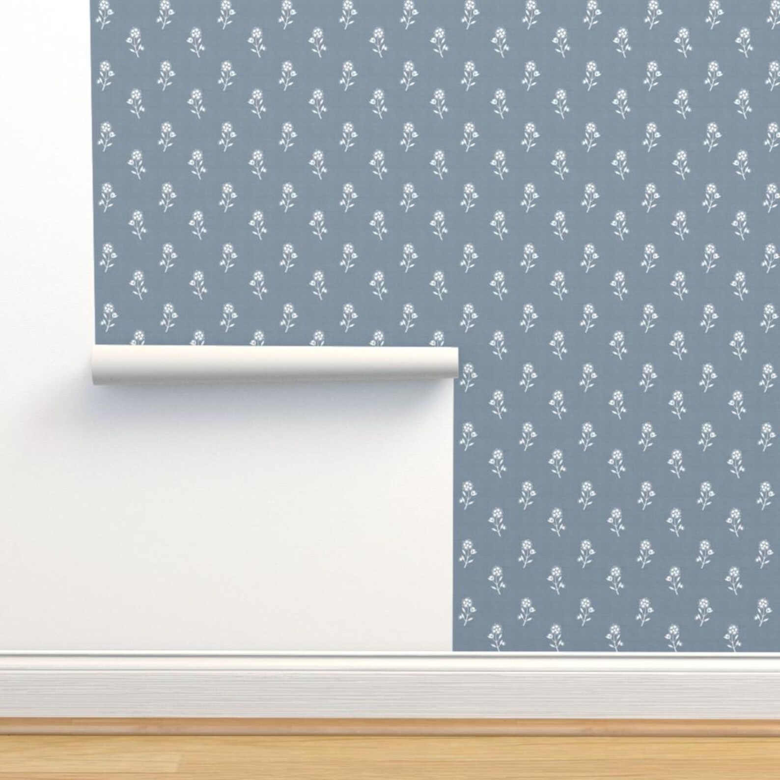 Cottagecore Floral Removable Peel and Stick Wallpaper - Blue Grey ...