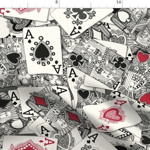 Playing Cards Cotton Fabric by the Yard Casino Fun Poker - Etsy