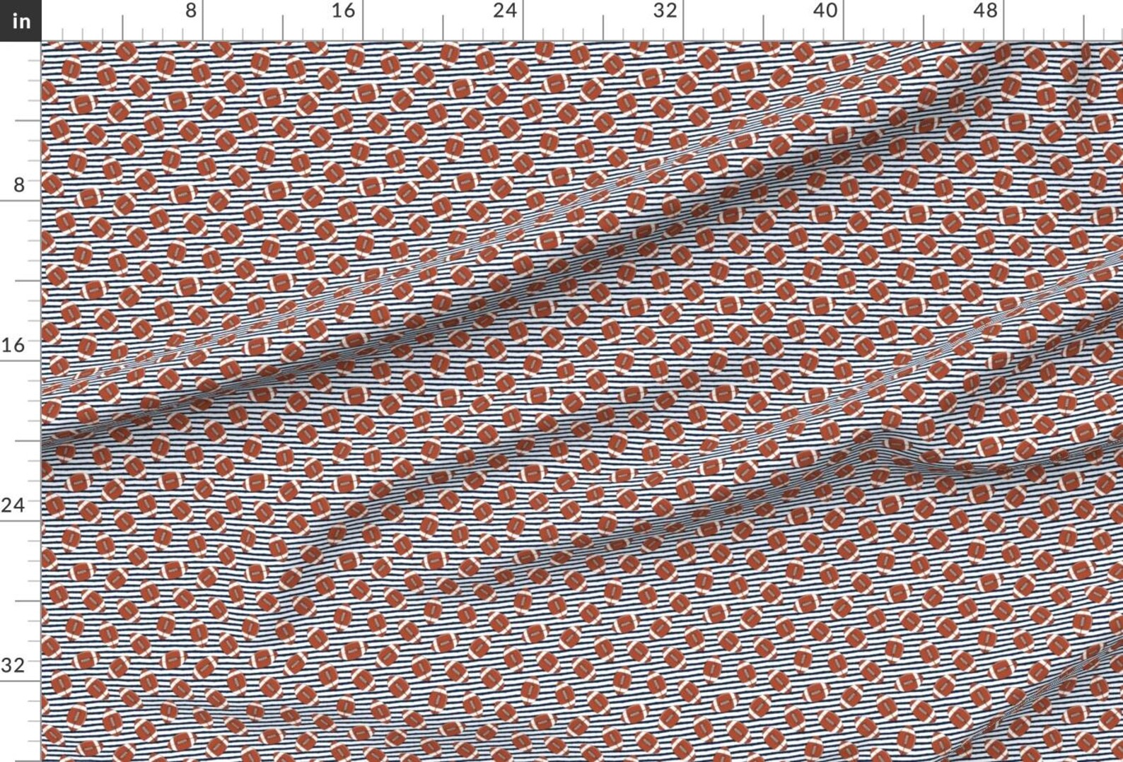 Football Fabric - Small College Football Navy Stripes by ...