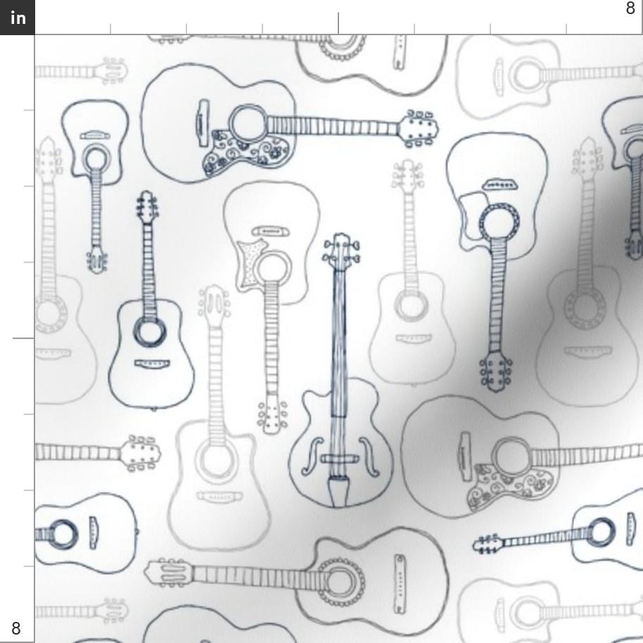 Guitar Fabric - Rock Music Instrument Guitar Pattern by ...