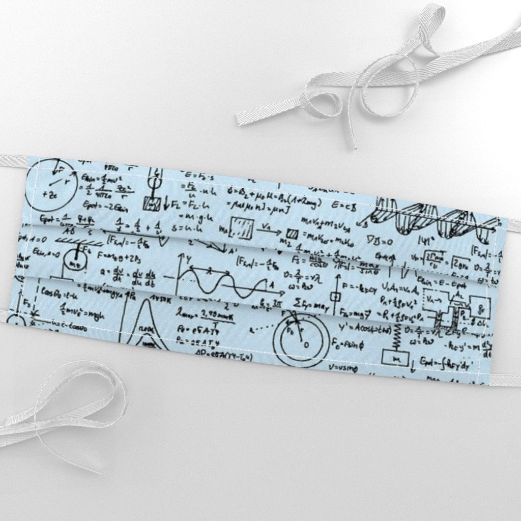 Physics Fabric Physics Equations Light Blue by - Etsy