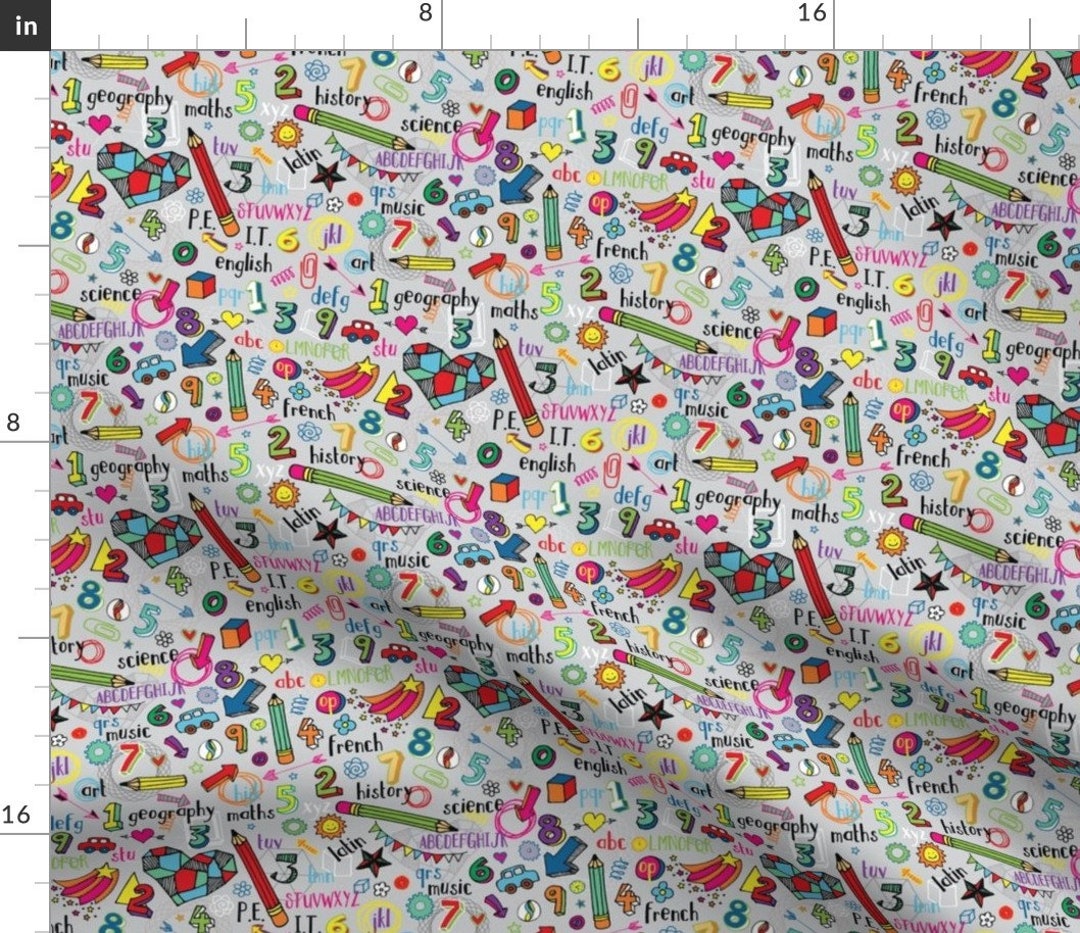 Classroom Doodles Fabric Back to School by Cecca Kids School Student ...