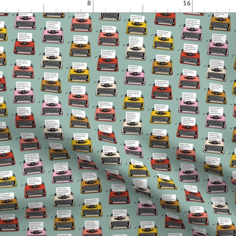 Typewriter Fabric - Etsy