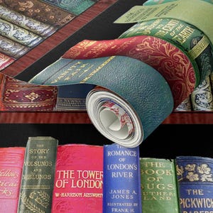 Library Wallpaper - Antique Books More by Magentarosedesigns - Brown ...