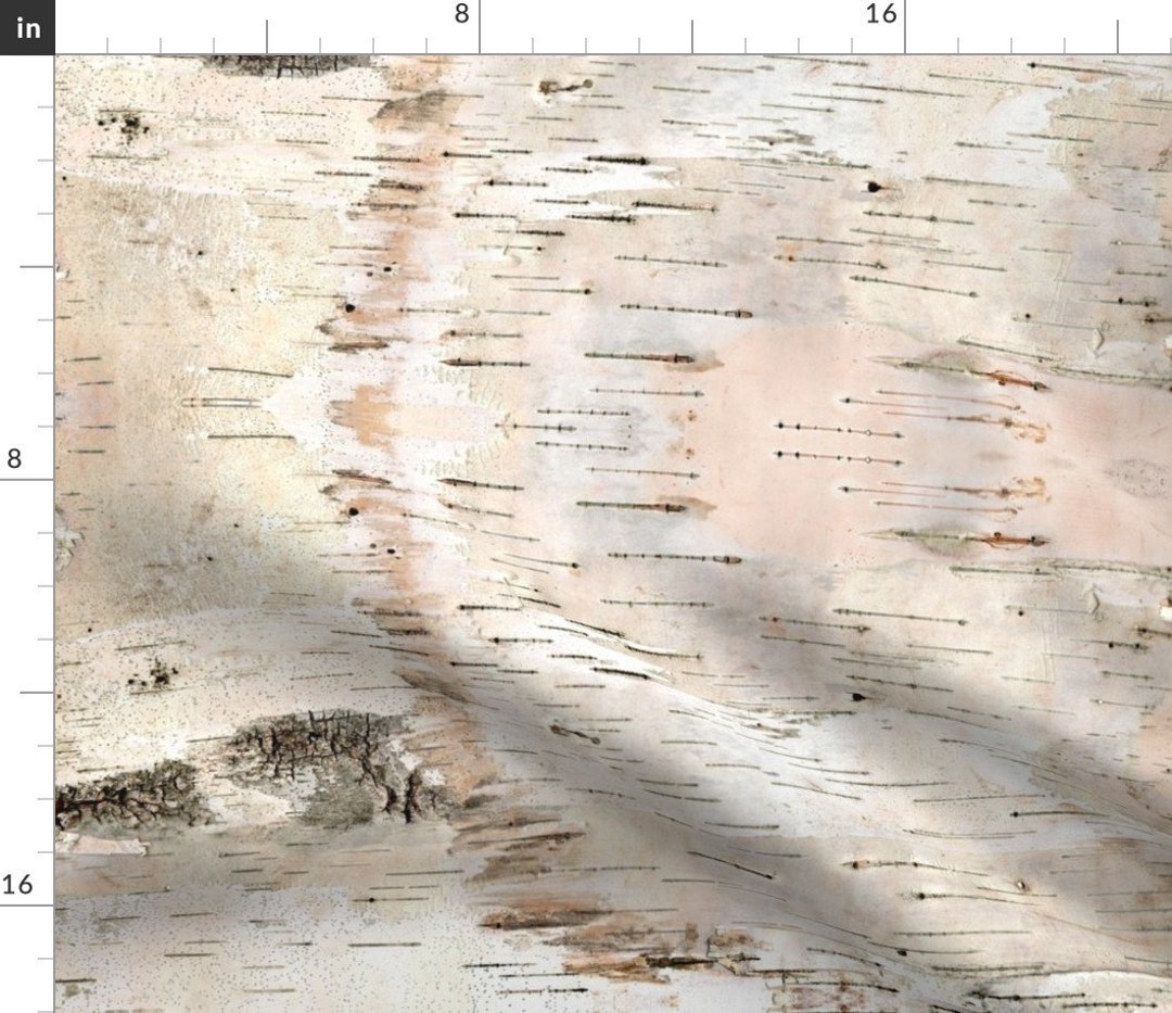 Birch Watercolor Forest Trees Fabric Creamy White Birch Bark - Etsy