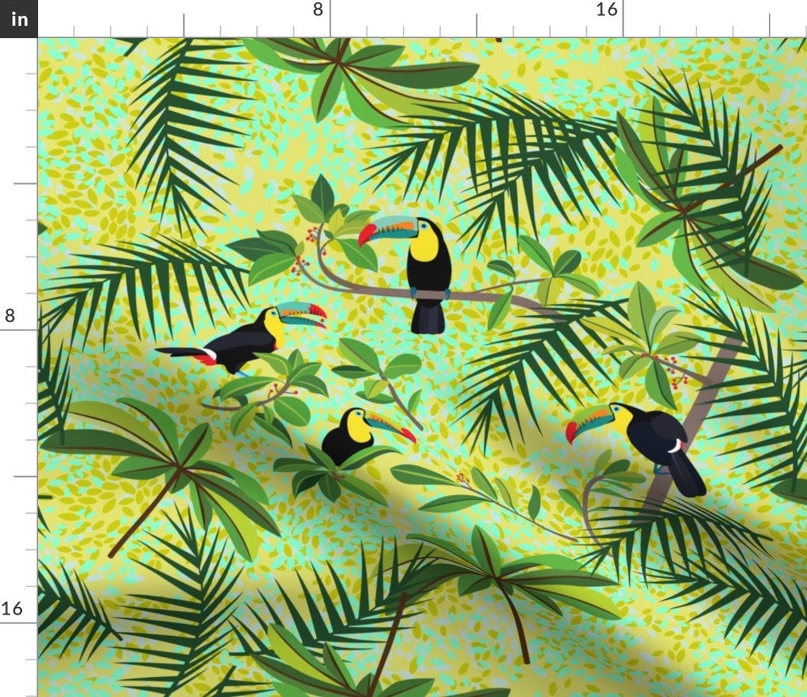 Toucans Fabric Toucans by Ornaart Toucans Tropical Exotic - Etsy