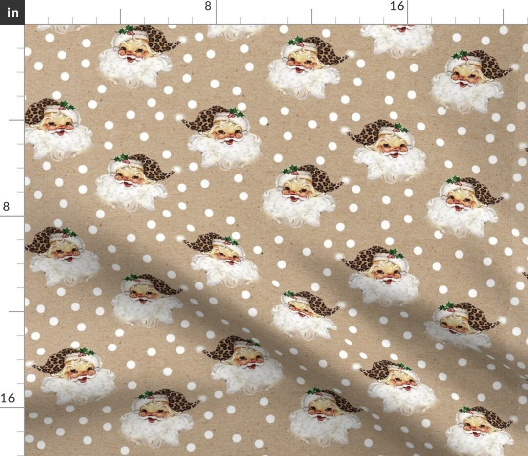 Retro Santa Fabric Krafty Boho Santa Large by - Etsy