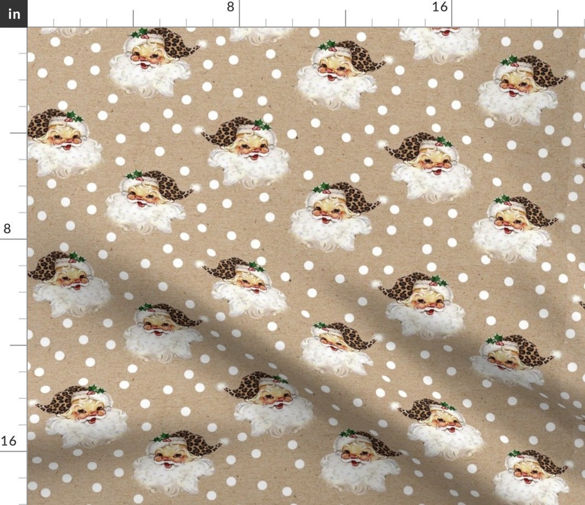 Retro Santa Fabric Krafty Boho Santa Large by - Etsy