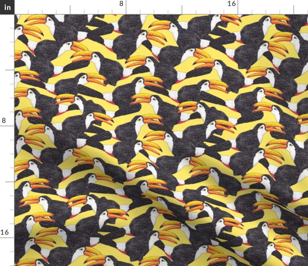 Vintage Tropical Toucan Fabric Toucan Yellow by Lydia_meiying Tropical ...