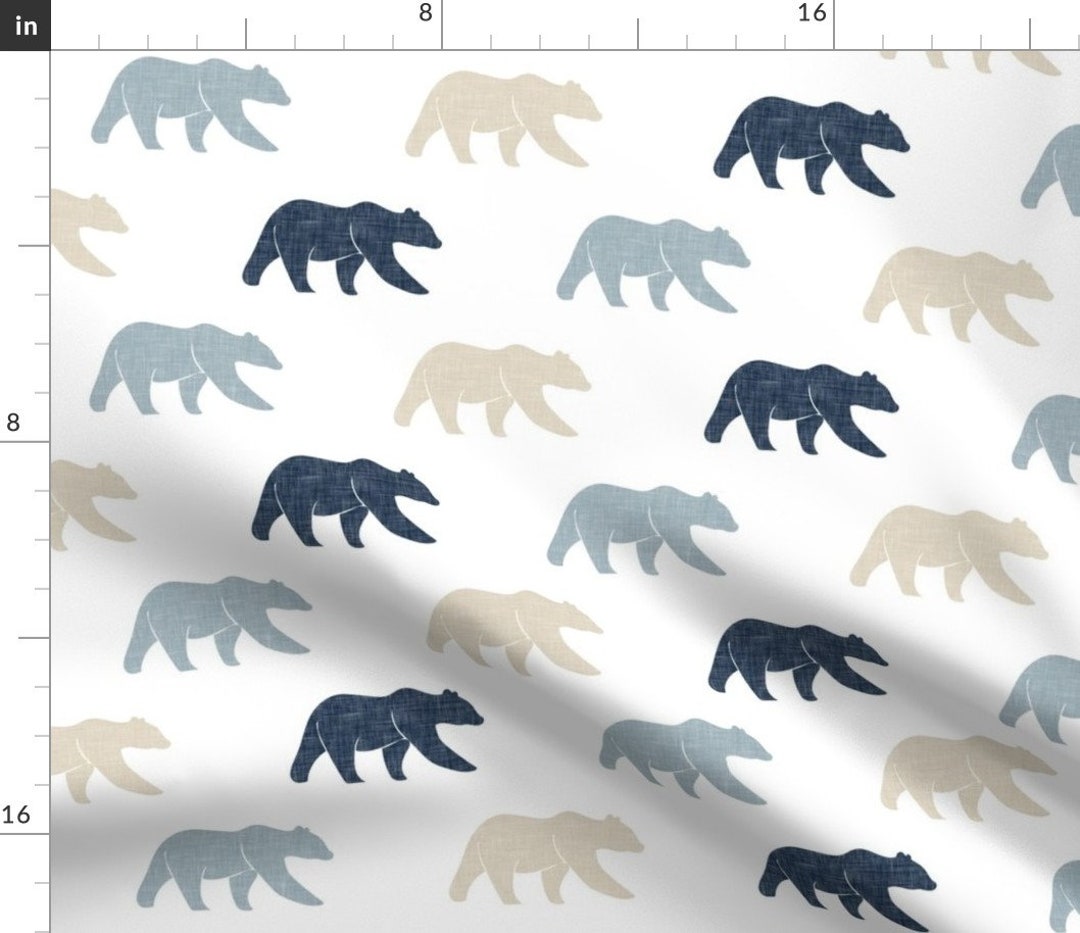 Prowling Bear Fabric Rustic Woods Textured Bears by Littlearrowdesign ...