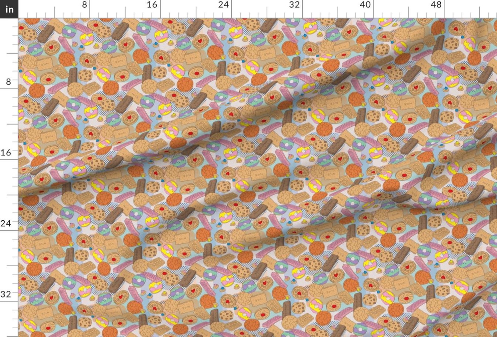 Cookies Fabric - Pop A Top by Seesawboomerang - Cookies Sweets Wafers ...
