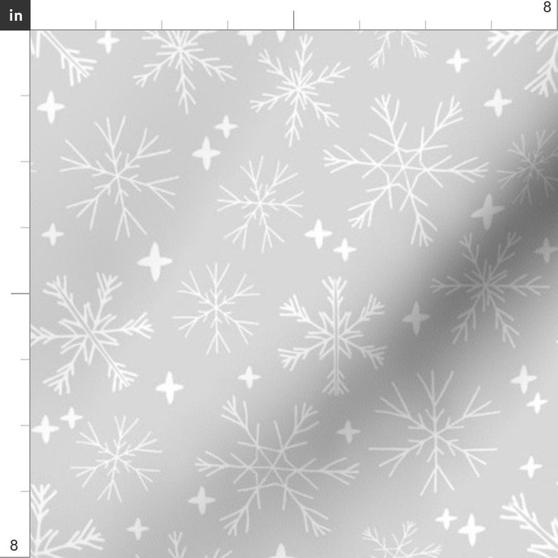 Snowflake Fabric Winter Snowflakes // Light Gray Winter - Etsy