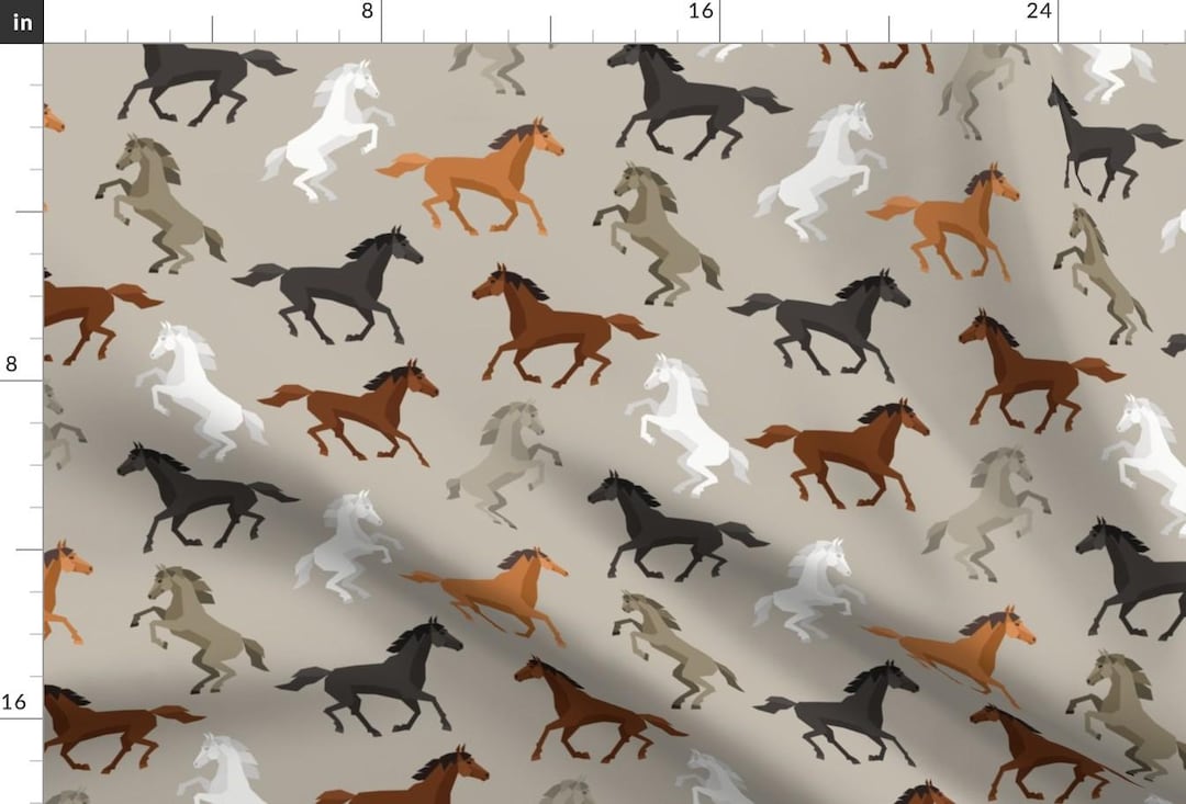 Wild Horses Fabric Running Wild by Floramoon Designs Wild Horses ...