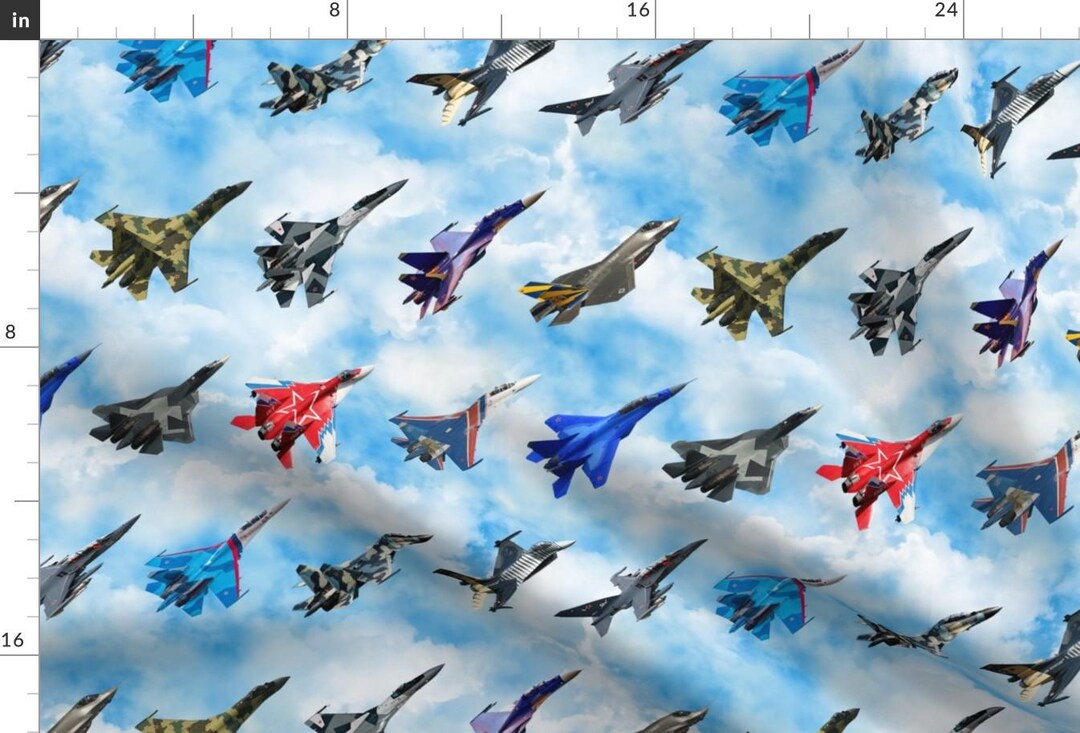 Airplane Fabric - Fighter Jet Above by Axeleon - Plane Flight Flying ...