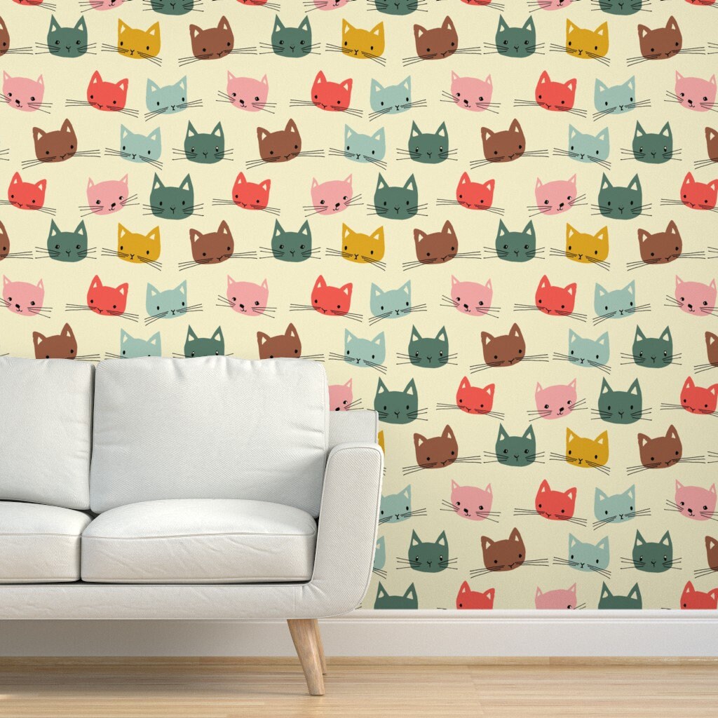 Cats Wallpaper Cats in Colors1 by Potyautas Nursery Kitty | Etsy