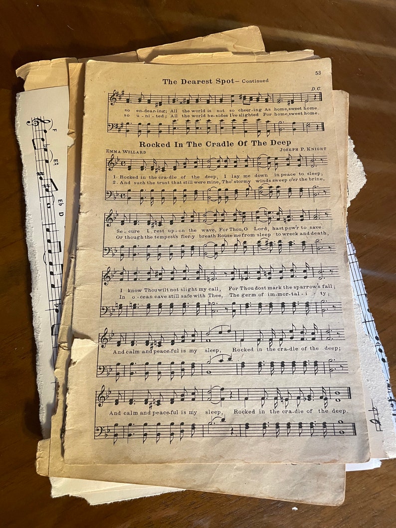 50 Vintage Pages of Sheet Music for Scrapbooking and Crafting. - Etsy
