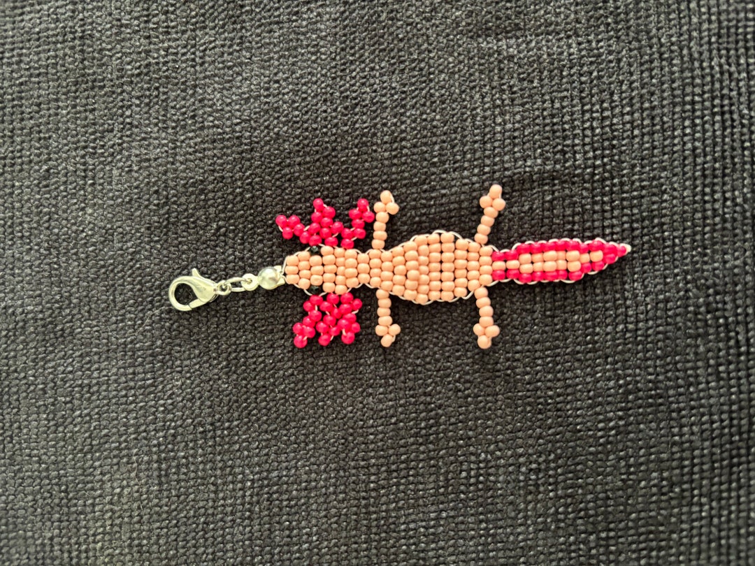 Axolotl Handmade Beaded Charm, Pendant, Keychain - Etsy