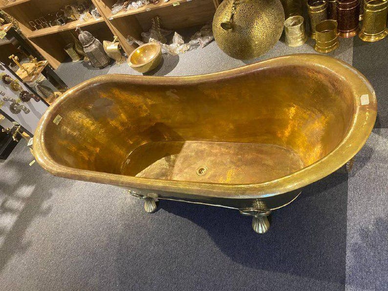 Handcrafted Copper Bathtub - Vintage Freestanding Tub With Ornate Legs ...
