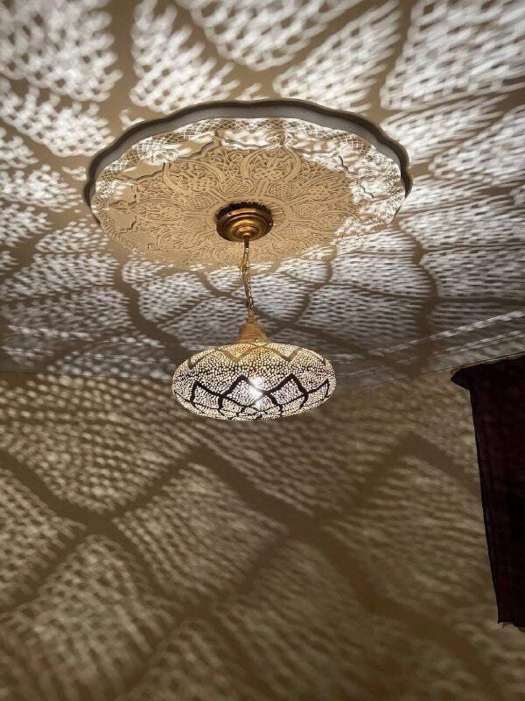 Moroccan Brass Pendant Light, Pendant Light, Brass Pendant Light ...