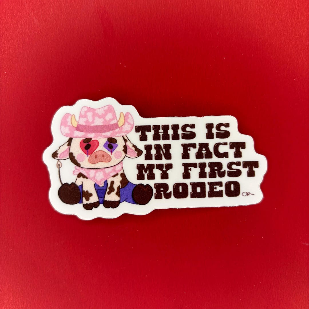 Sad Cow Rodeo Clown Vinyl Sticker – 3in, Waterproof & Durable – “this ...