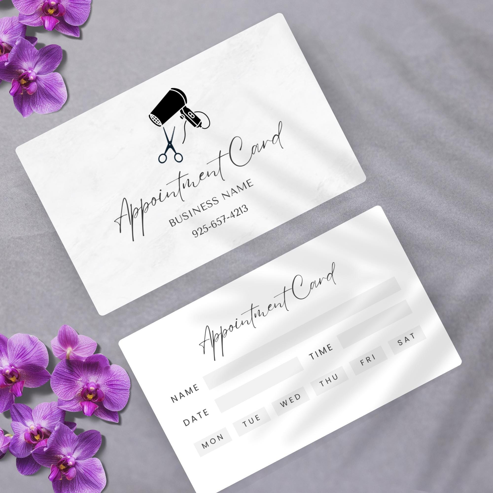 Salon Appointment Card Canva Template, Editable Appointment Reminder ...