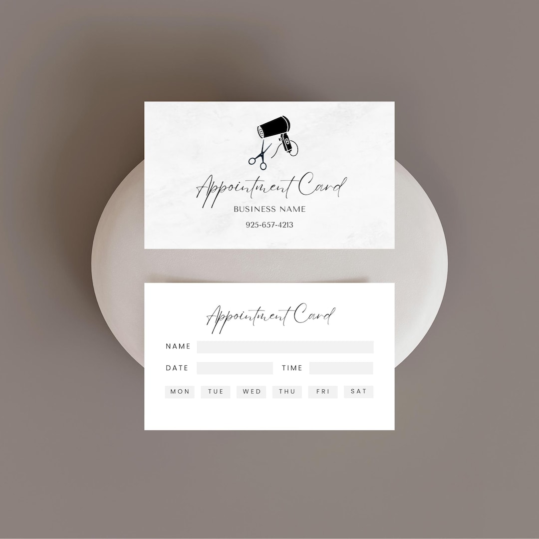 Salon Appointment Card Canva Template, Editable Appointment Reminder ...