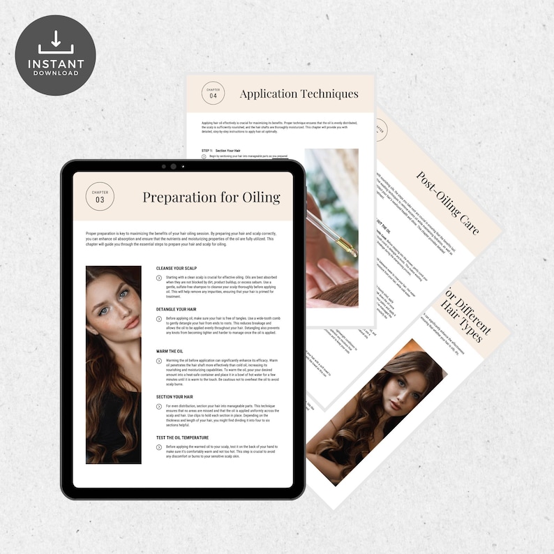 Hair Oil Guide, Hair Growth Oiling, Done for You Hair Mini Ebook, Canva ...
