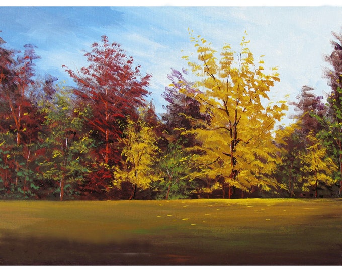 Fall Colors Acrylic Landscape Painting Original Abstract - Etsy