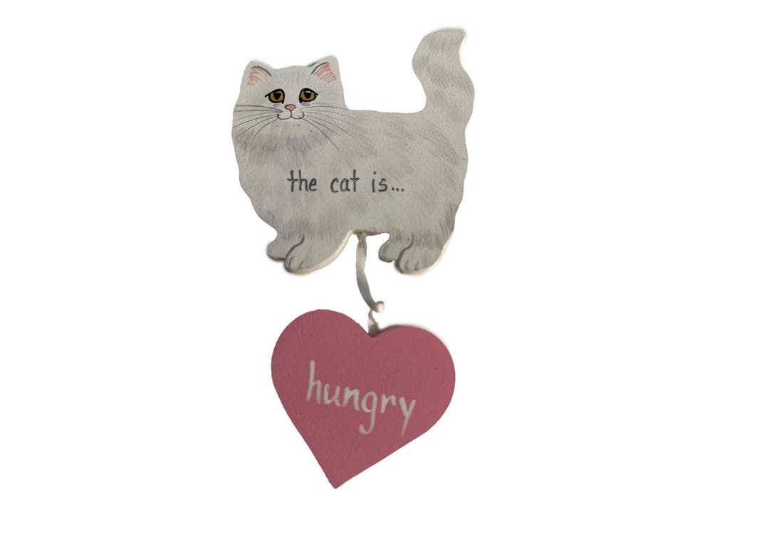 White Cat Flip Sign Magnet Meal Tracker & Reminder for Fridge - Etsy