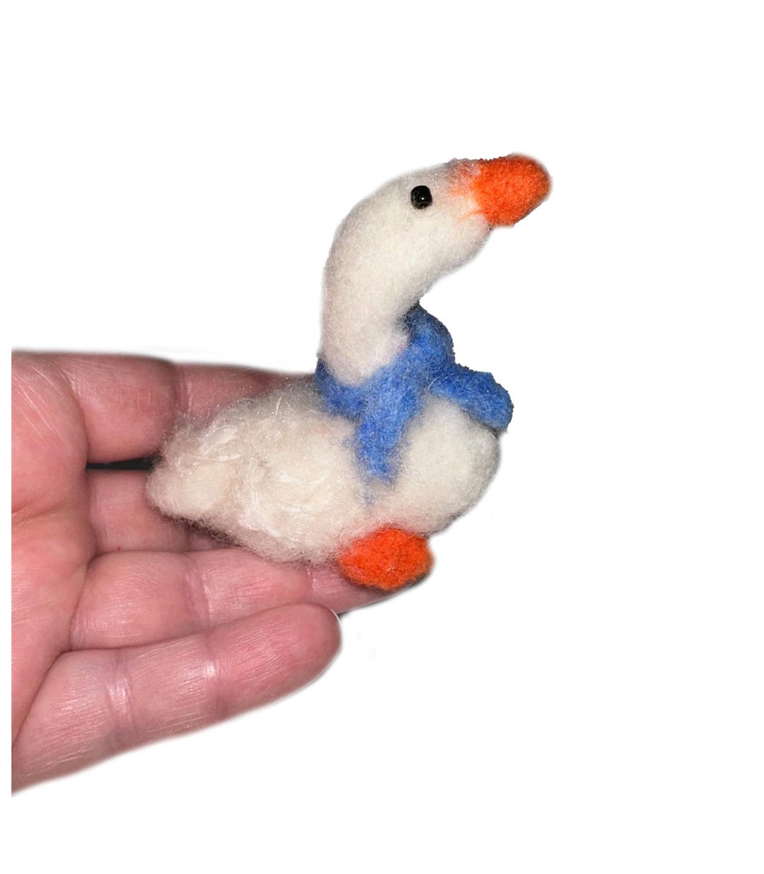 Needle Felted Duck Goose in Light Blue Scarf Vintage 90s Style Made ...