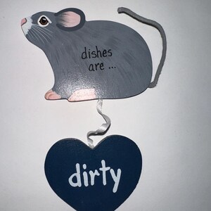 Whimsical Mouse Dishwasher Notification Kitchen Decor Magnet Dishes ...