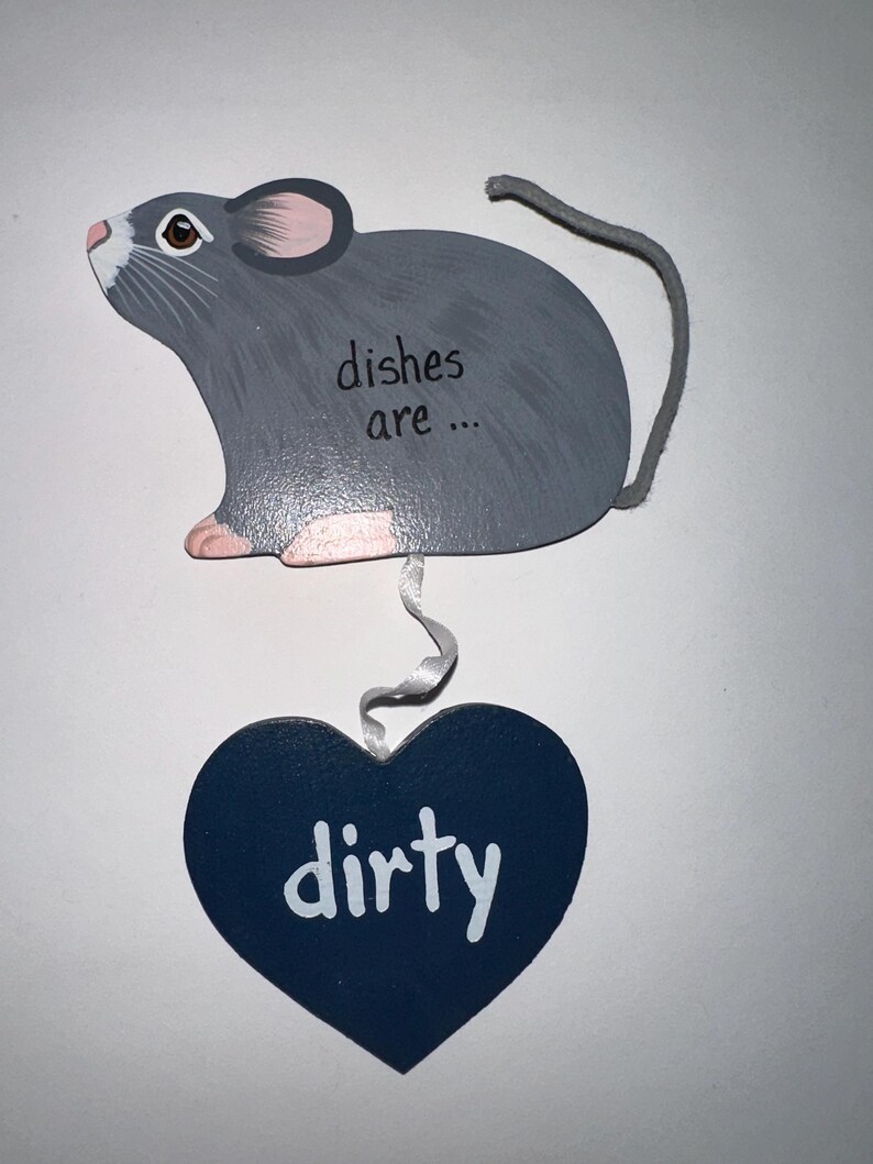 Whimsical Mouse Dishwasher Notification Kitchen Decor Magnet Dishes ...