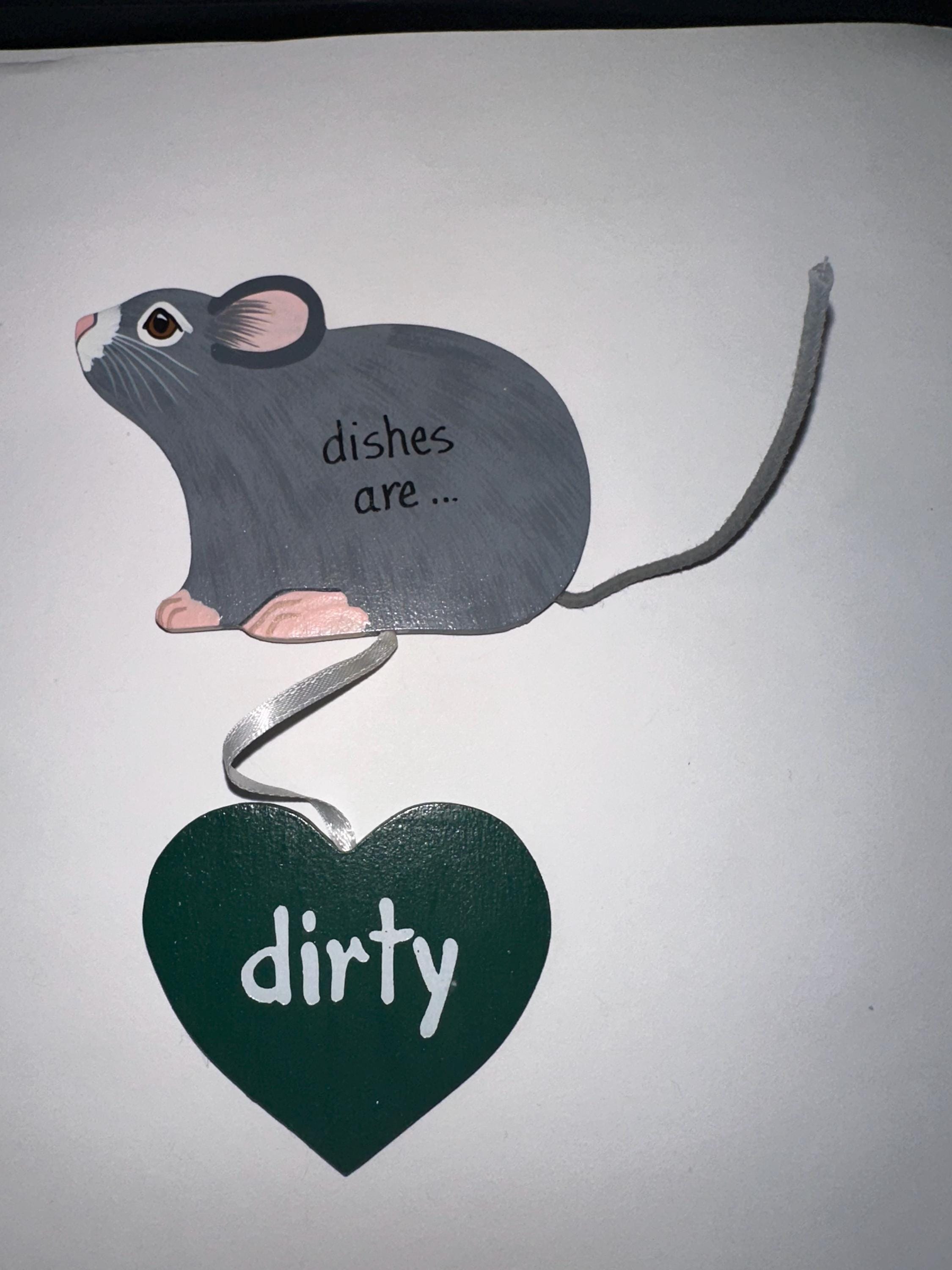 Whimsical Mouse Dishwasher Notification Kitchen Decor Magnet Dishes ...