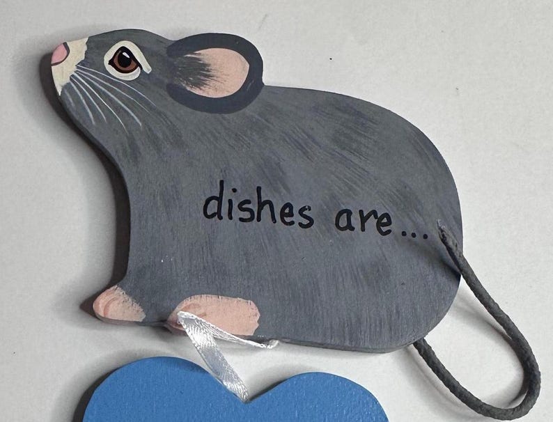 Whimsical Mouse Dishwasher Notification Kitchen Decor Magnet Dishes ...
